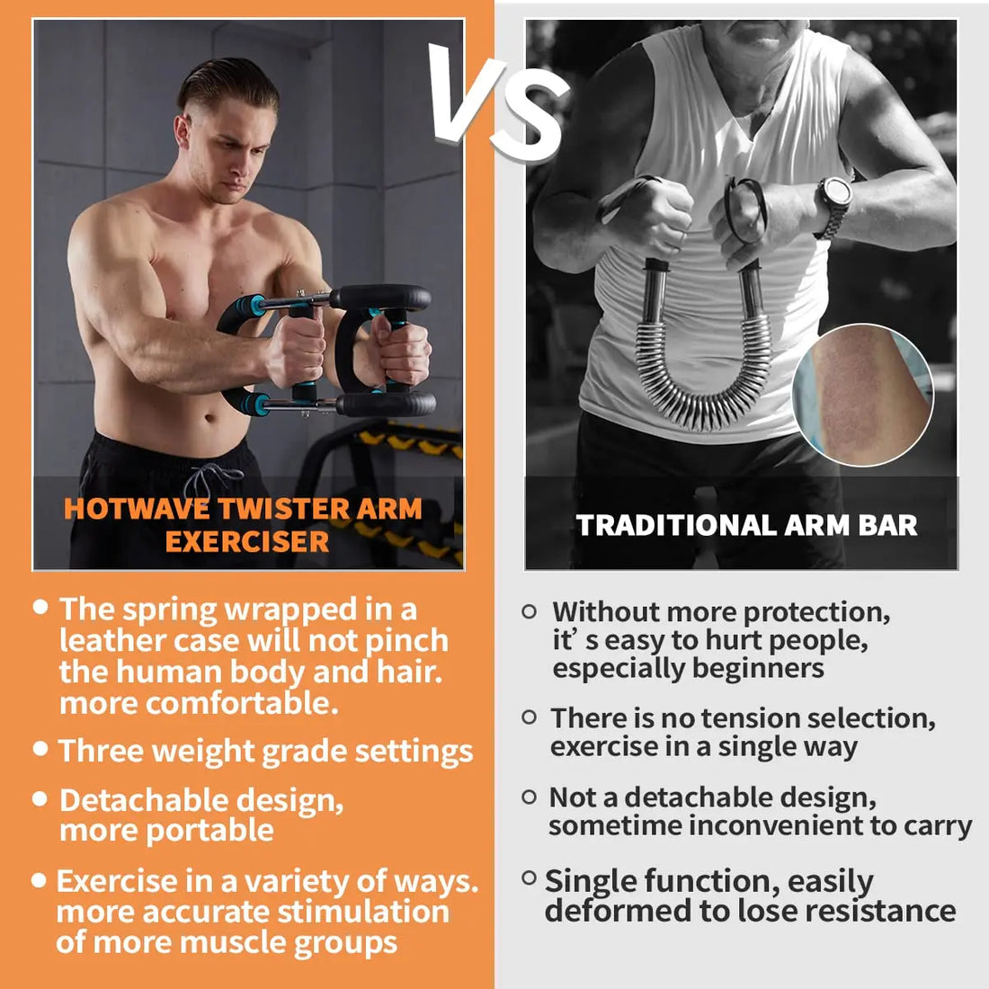 HOTWAVE Arm Trainer-Forearm Triceps Chest Enhanced Exercise Strengthen ...